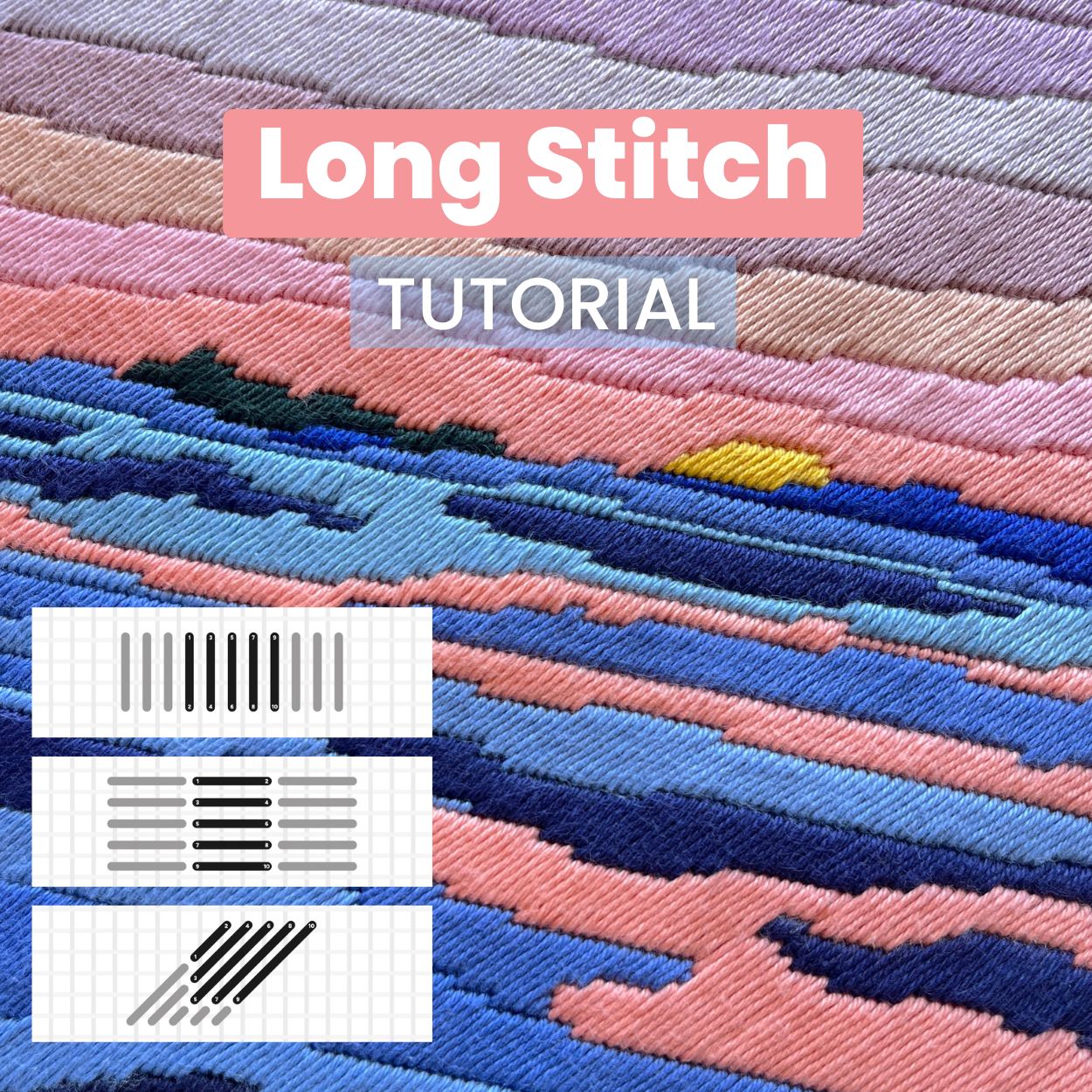 Long Stitch / Satin Stitch - Needlepoint Tutorial – Unwind Studio
