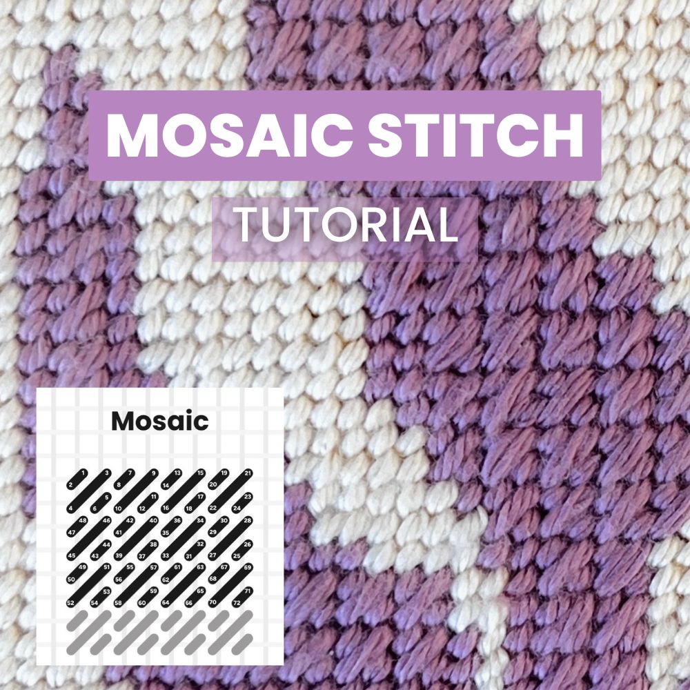 Mosaic Stitch (plus Reverse Mosaic Stitch) - Needlepoint Tutorial ...