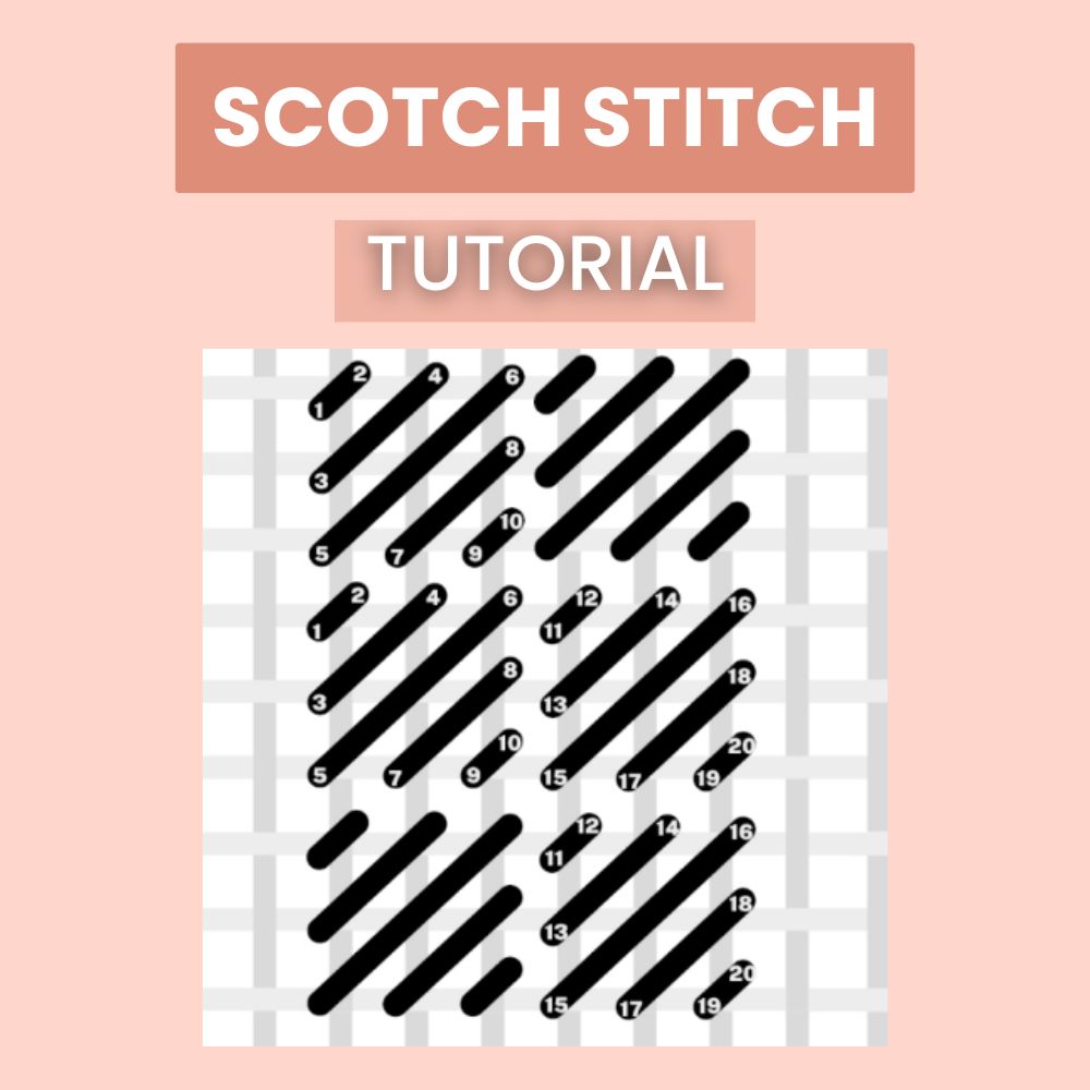 Scotch Stitch (plus Reversed Scotch Stitch) - Needlepoint Tutorial ...