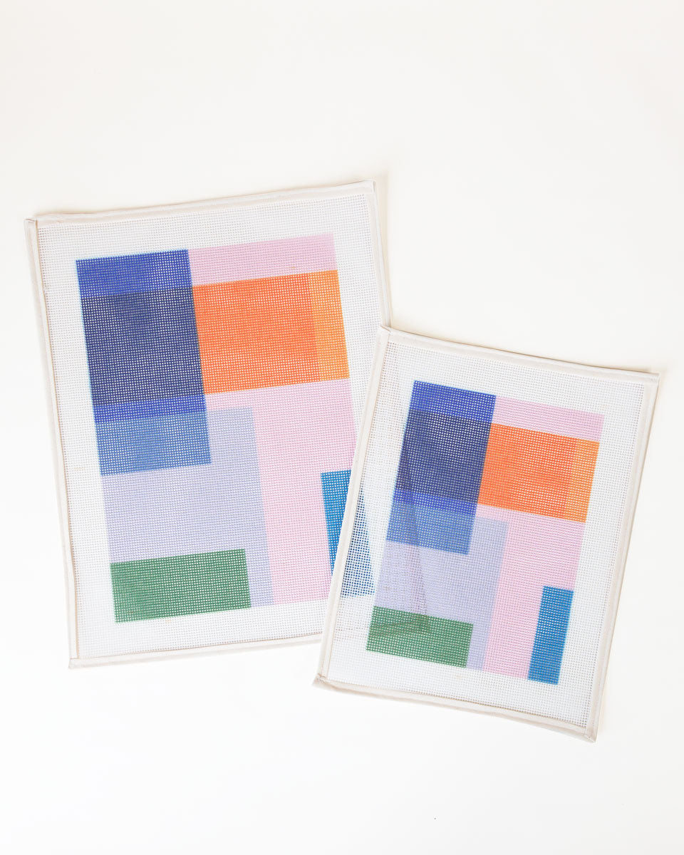 Modern Abstract Azure Needlepoint Kit – Unwind Studio