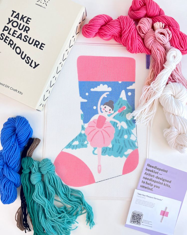Ballerina in the Snow Stocking Needlepoint Kit – Unwind Studio