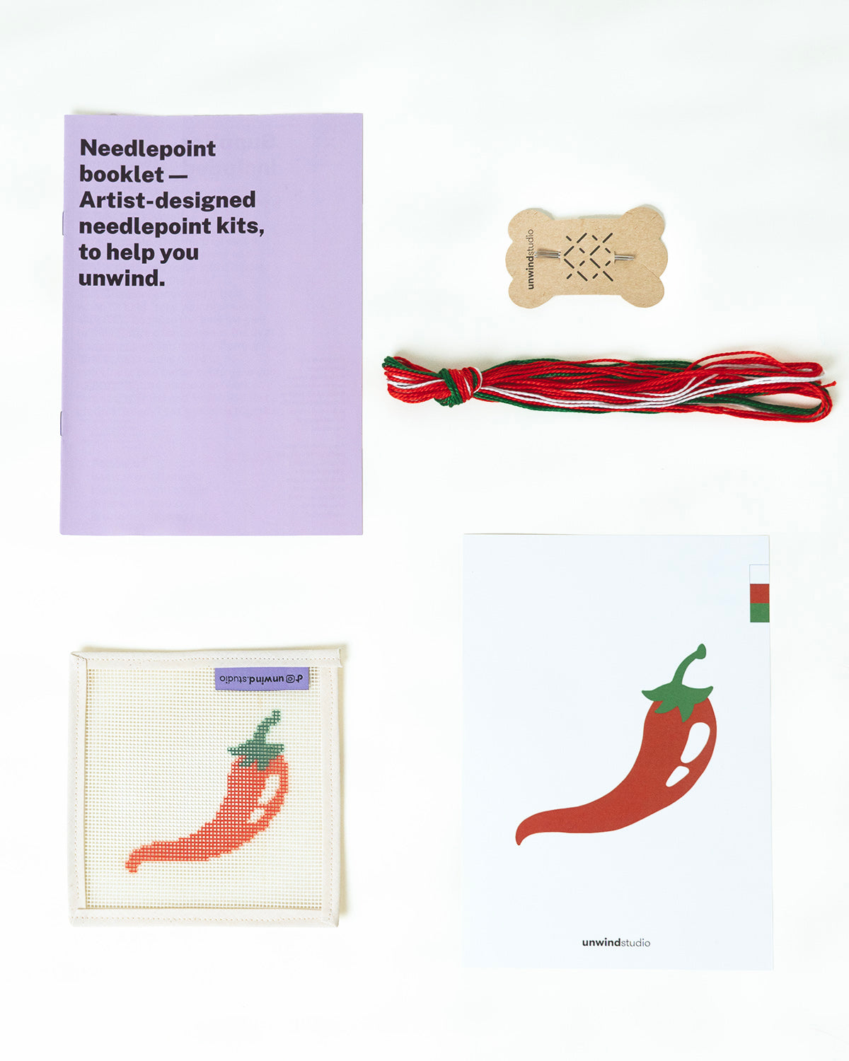 Chili Pepper Bag Charm Needlepoint Kit – Unwind Studio