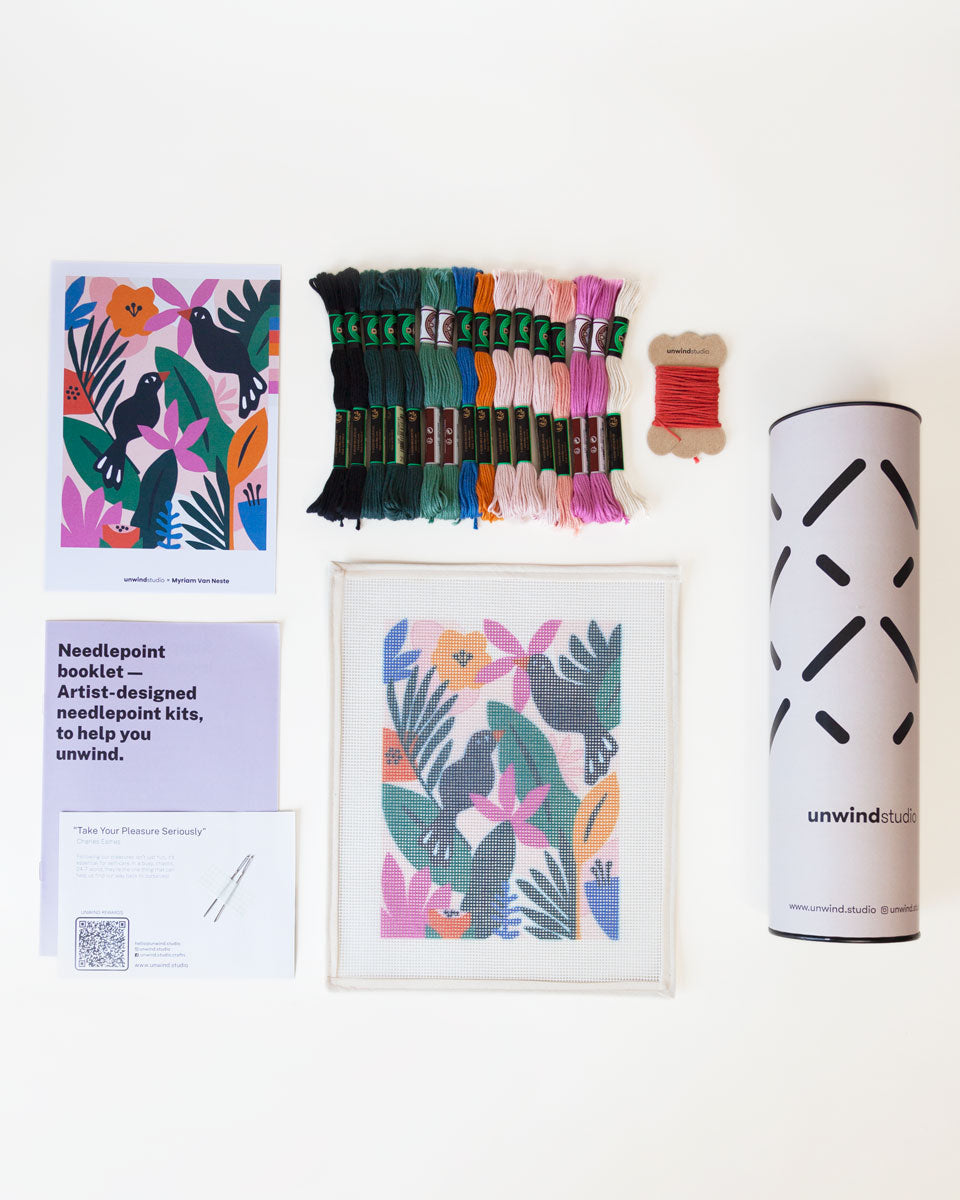 Modern Colorful Jungle Needlepoint Kit – Unwind Studio