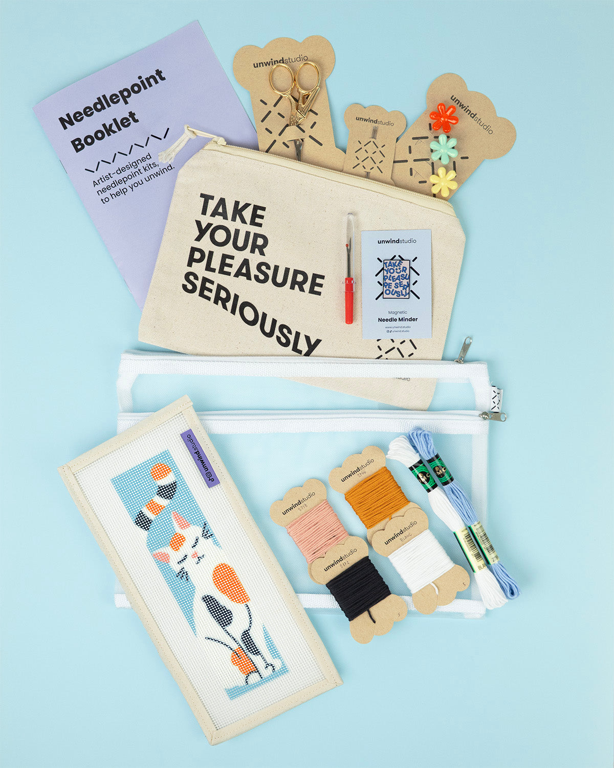 Needlepoint Starter Kit "The Great Catsby" Bookmark – Unwind Studio