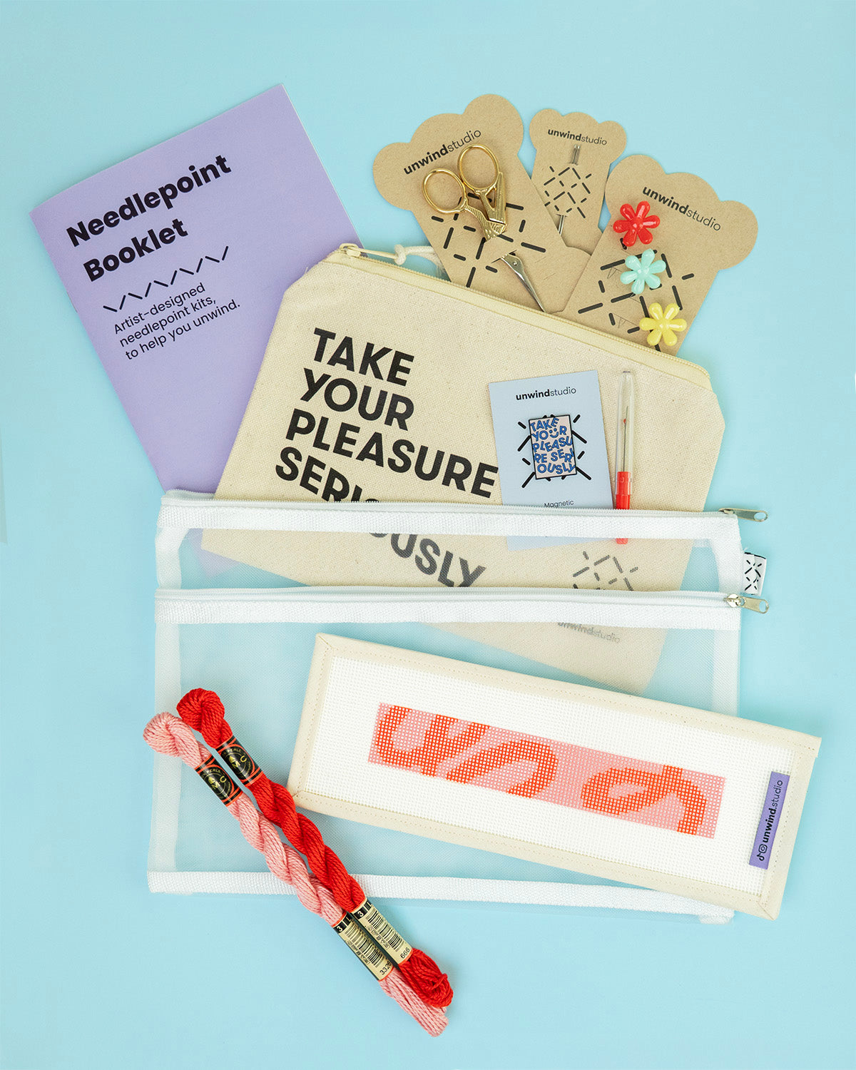 Needlepoint Starter Kit Heartbeat Key Fob – Unwind Studio