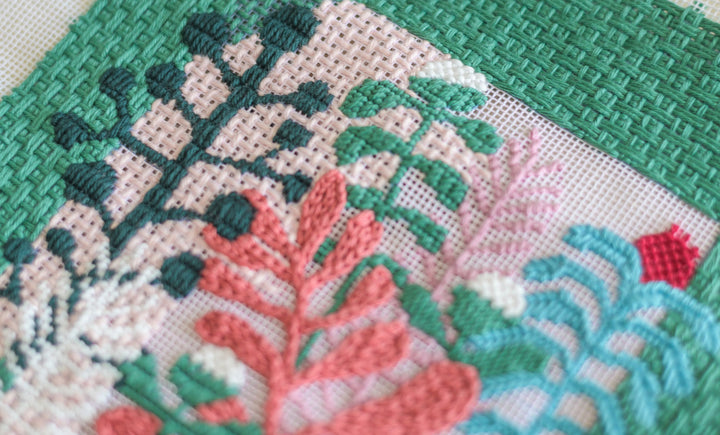 How to frame a needlepoint canvas with frames from Unwind Studio, IKEA