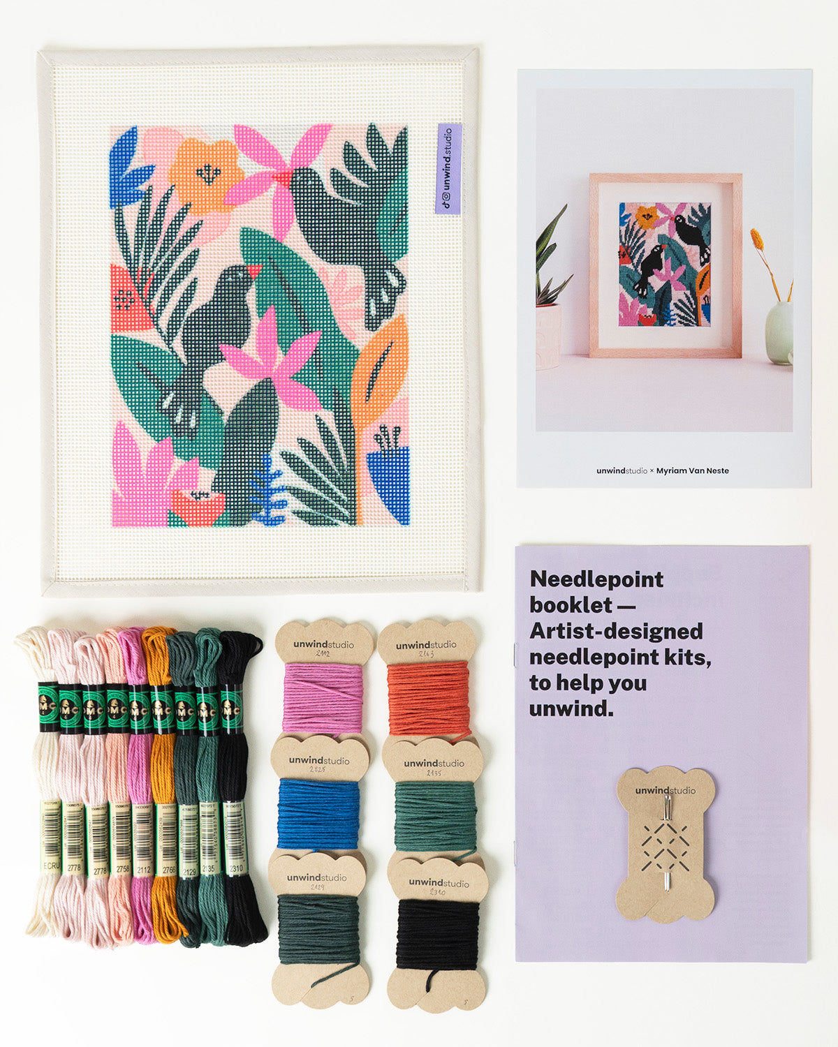 Modern Colorful Jungle Needlepoint Kit – Unwind Studio