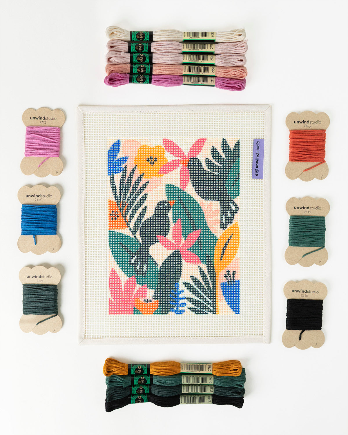 Modern Colorful Jungle Needlepoint Kit – Unwind Studio