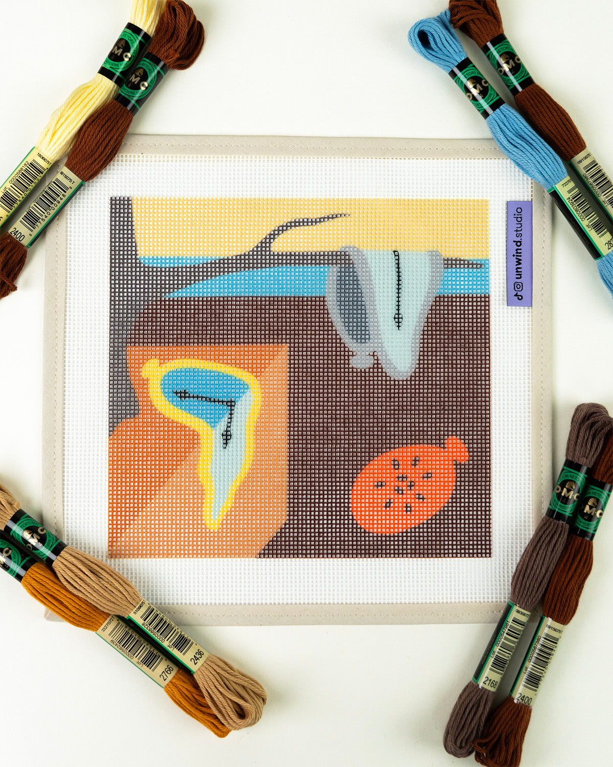 Salvador Dalí “The Persistence of Memory” Needlepoint Kit – Unwind Studio