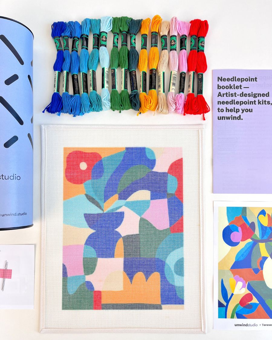 Contemporary Needlepoint Kit Red Poppy – Unwind Studio