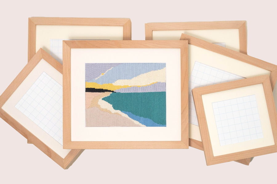 How to frame a needlepoint canvas with frames from Unwind Studio, IKEA