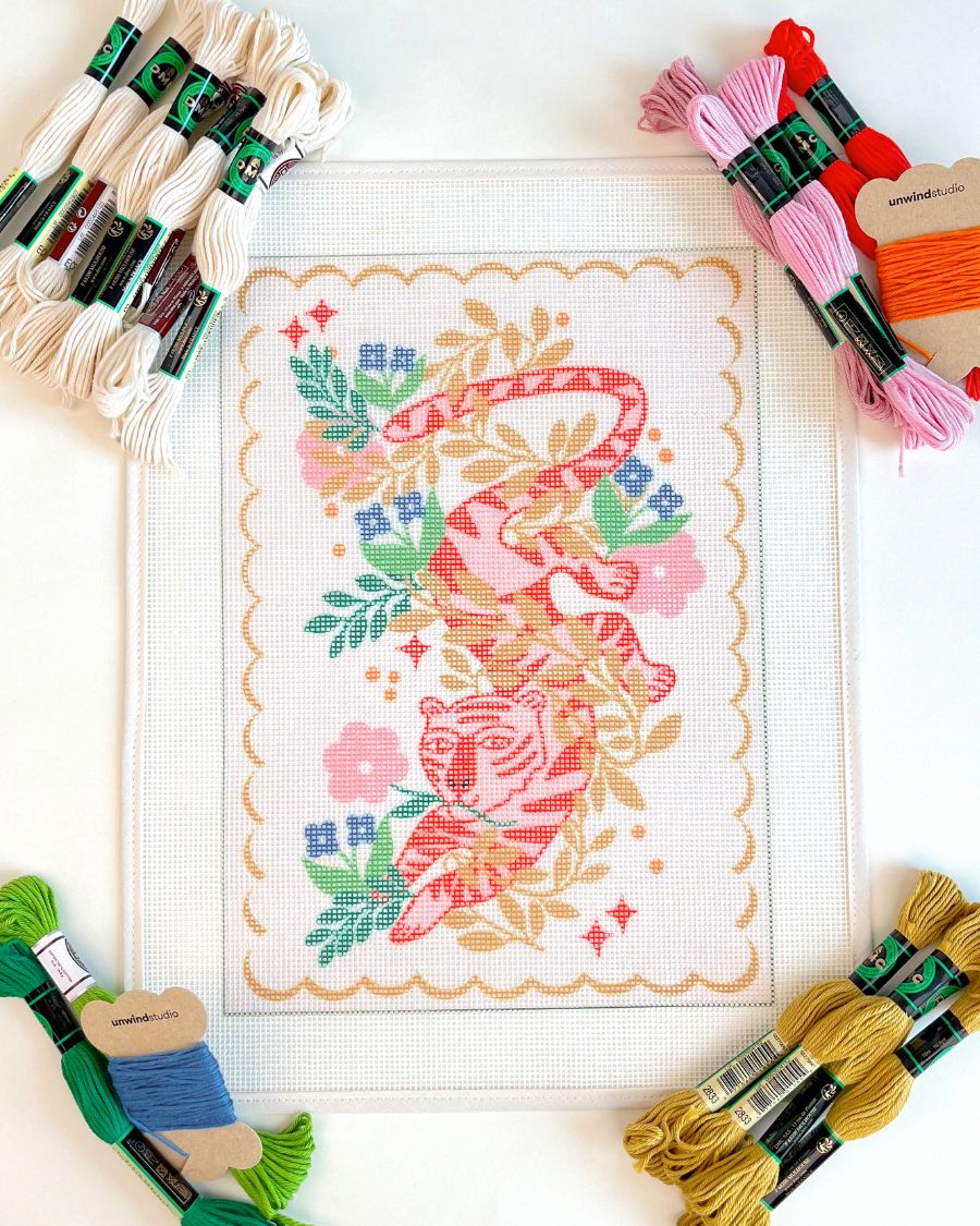 Contemporary Needlepoint Kit The Tiger – Unwind Studio