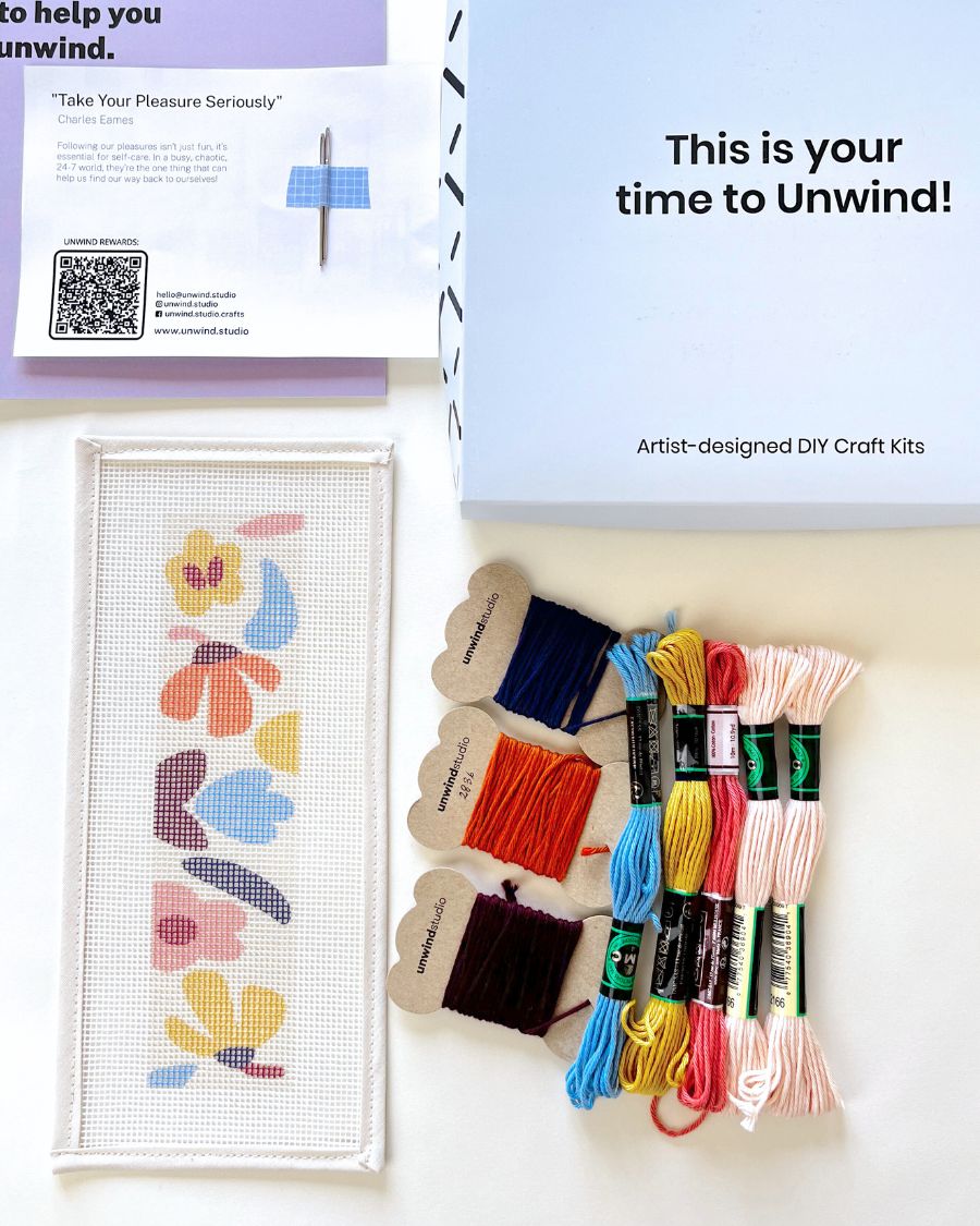 "Chilling Spell" Floral Bookmark Needlepoint Kit – Unwind Studio