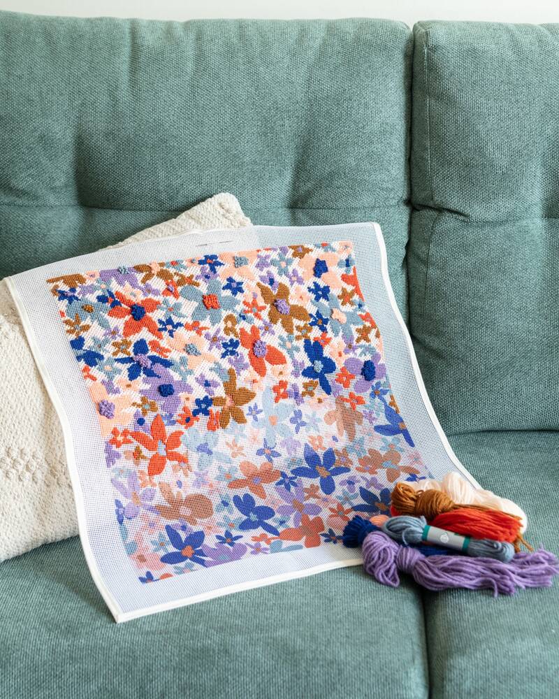 Modern Laura Flor Needlepoint Cushion Kit – Unwind Studio