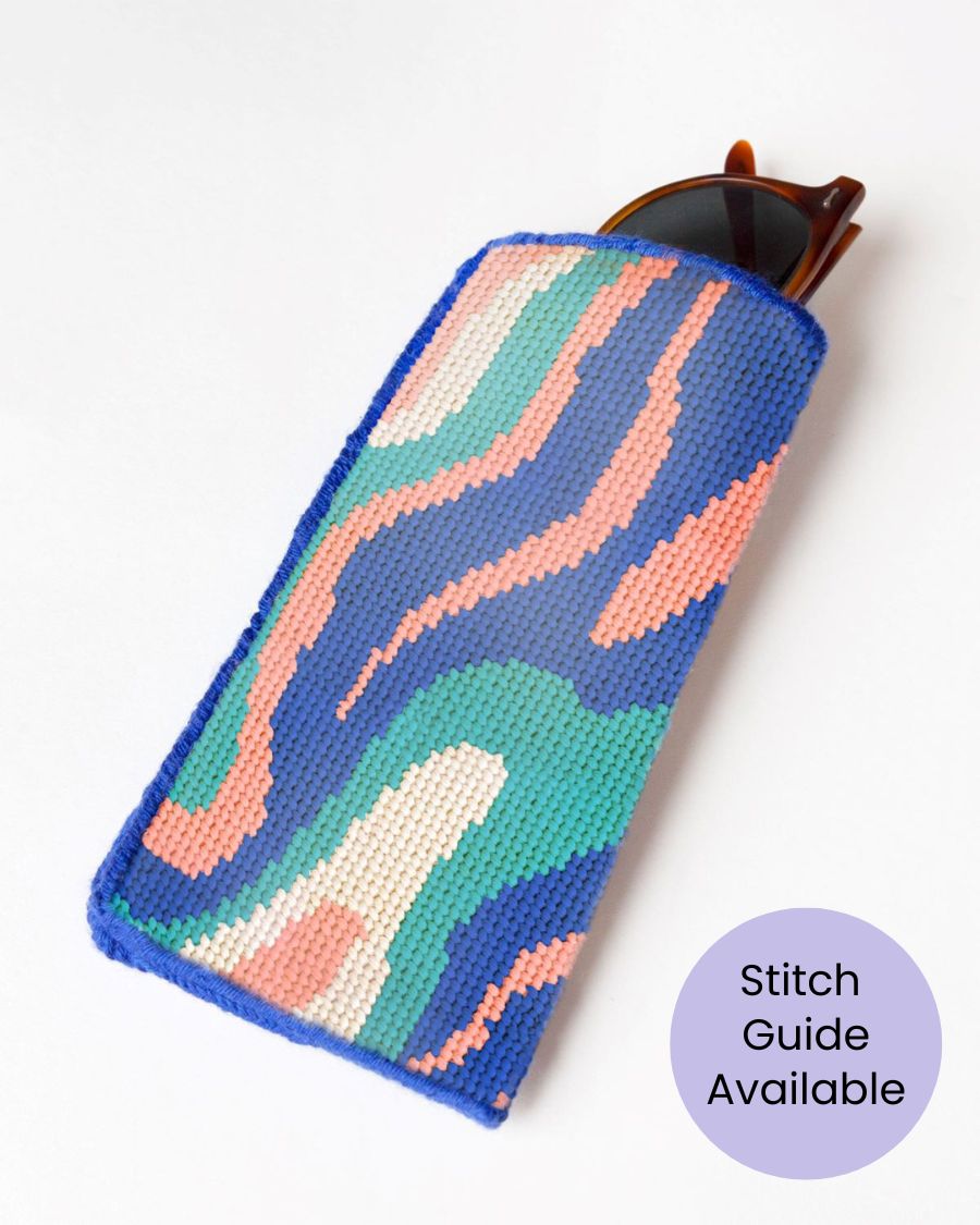 Pastel Waves Sunglasses Case Needlepoint Embroidery Kit – Unwind Studio