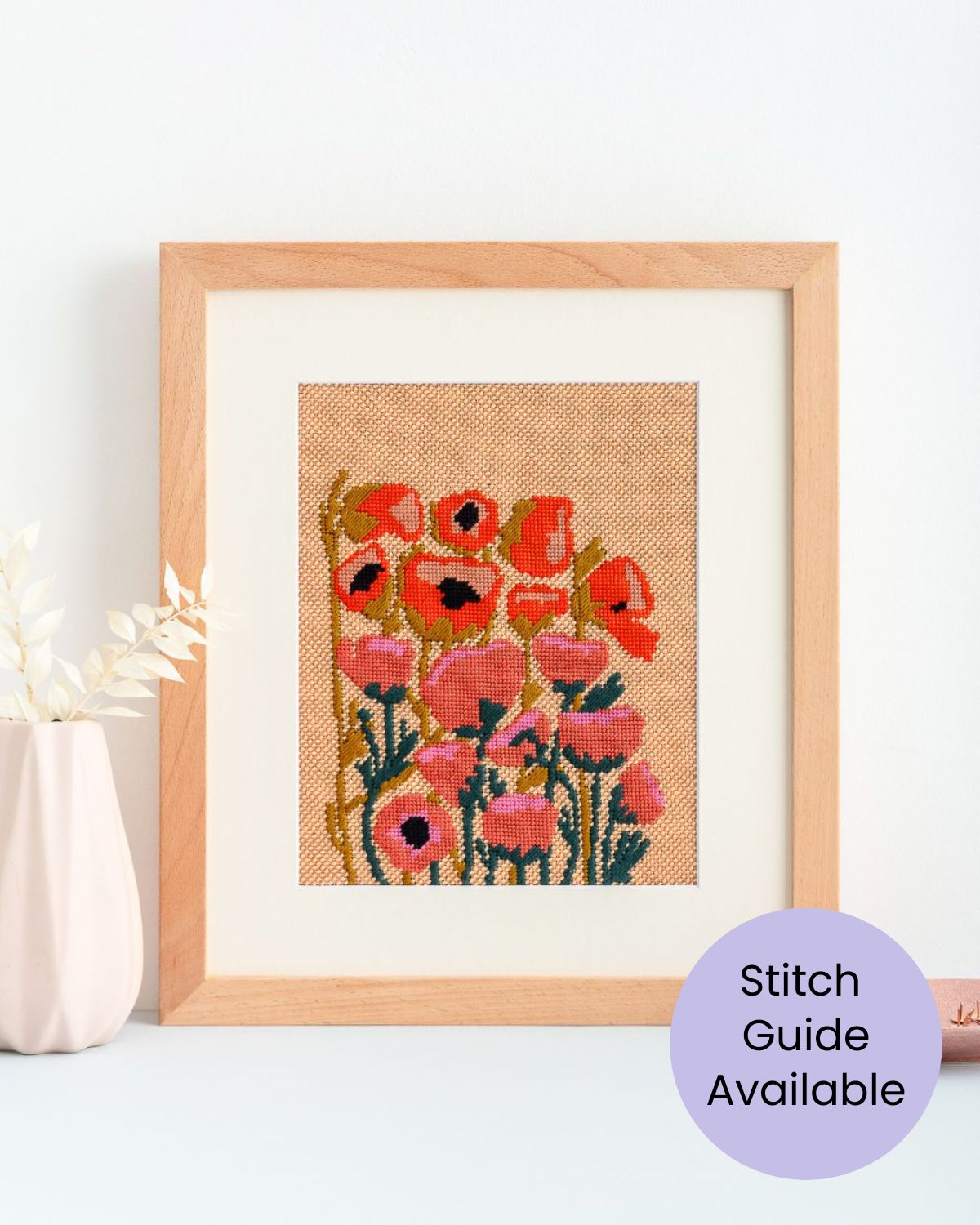 Modern Poppy Flower Needlepoint Kit – Unwind Studio