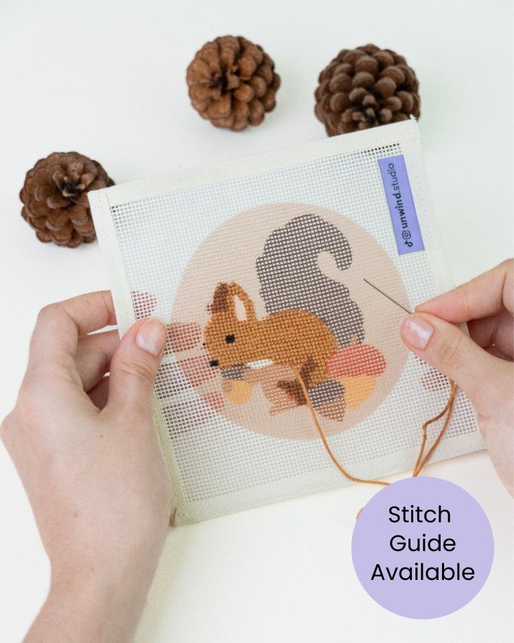 Squirrel & Acorns Fall Inspired Needlepoint Ornament Kit – Unwind Studio