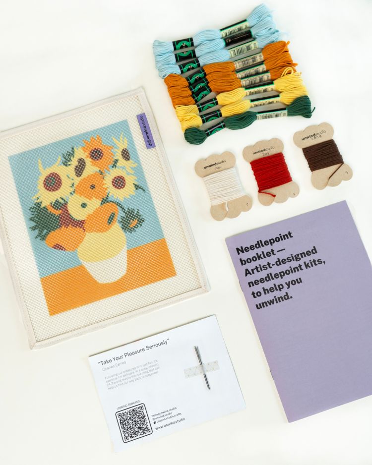Van Gogh "Sunflowers" Needlepoint Kit – Unwind Studio