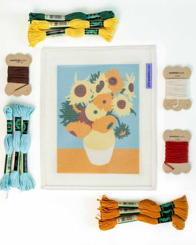 Van Gogh "Sunflowers" Needlepoint Kit – Unwind Studio