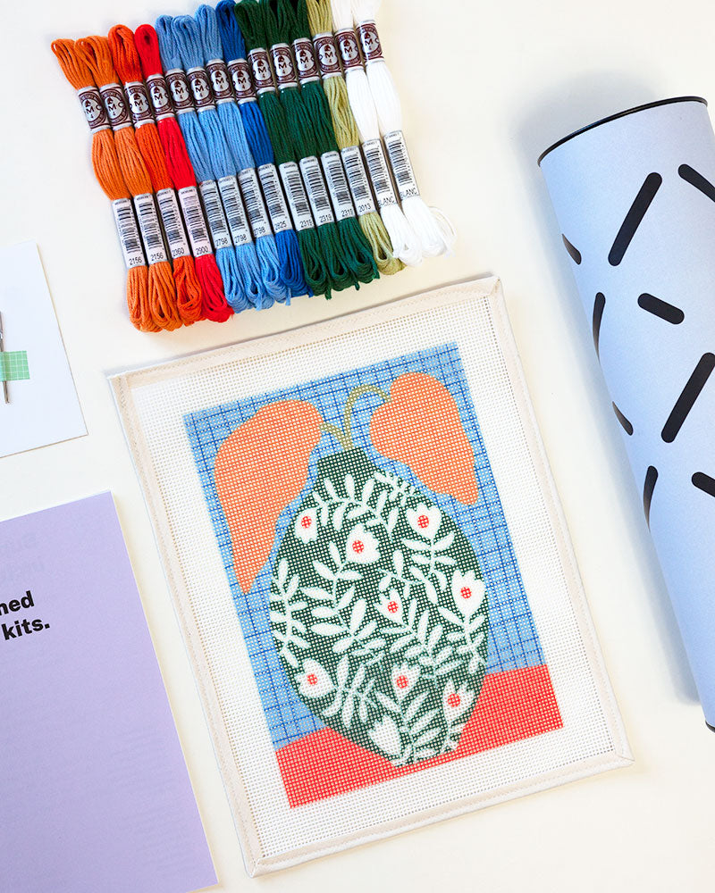 Dot Pot Modern Floral Geometric Needlepoint Kit – Unwind Studio